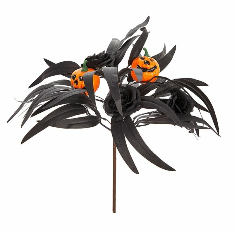 Украшение Для Вечеринки С Веткой Черного Цветка На Хэллоуин-Тыква Черным Листом