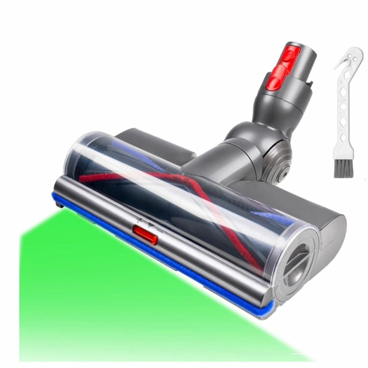 Сменная насадка для беспроводных пылесосов Dyson V7, V8, V10, V11, V15, светодиодная зеленая подсветка для ковров и деревянных полов