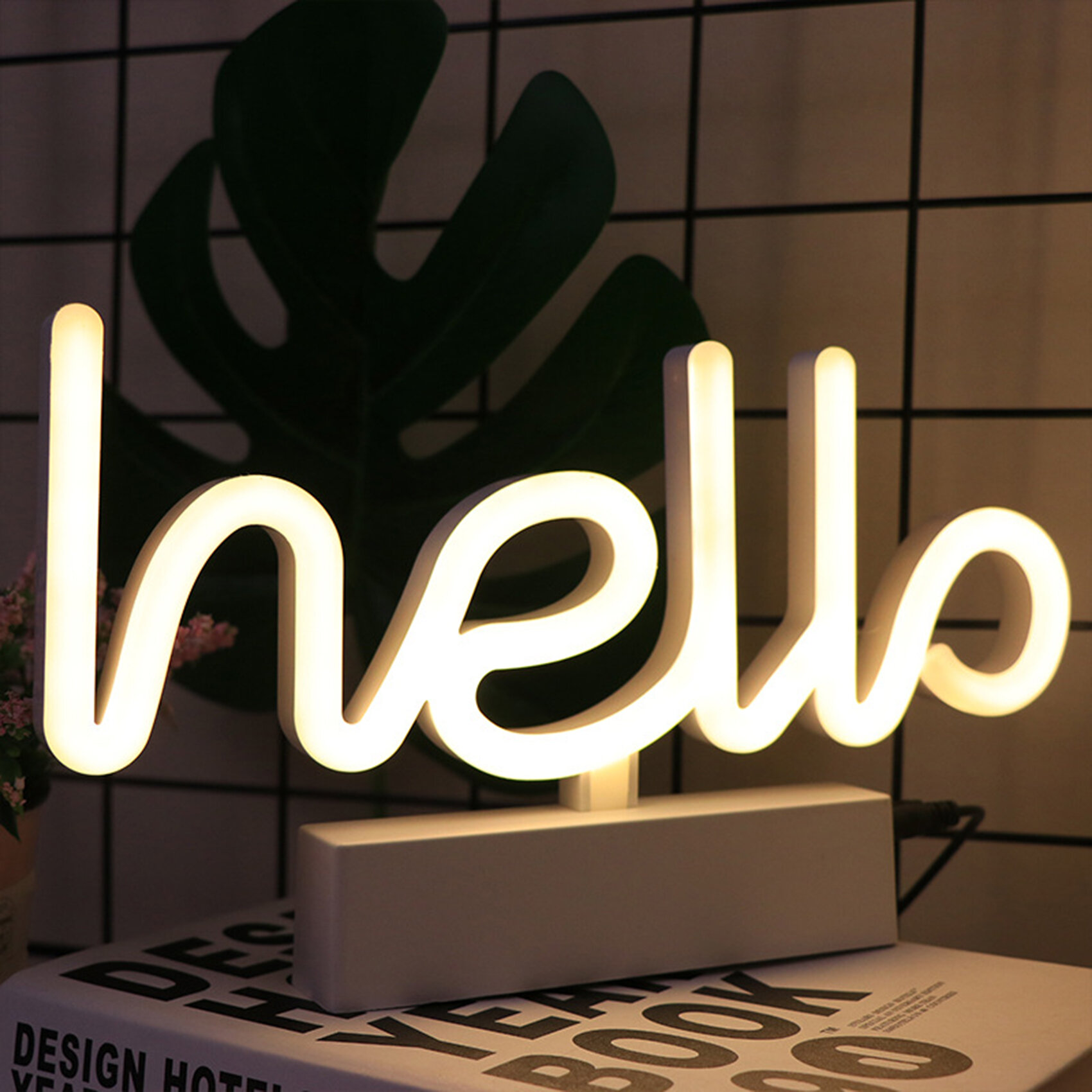 LED Neon Light с подставкой, питается USB/батарейками, для украшения стен и комнат, праздников Рождество, День благодарения, День рождения, свадьбы, детской комнаты, бара, материал PVC, цвета Белый/Розовый/Зеленый, формы