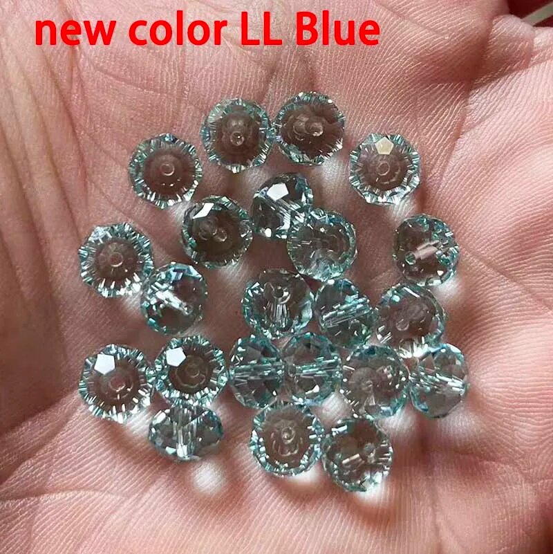 StreBelle стеклянные бусины-рондели 6x8 мм, 50 шт, класс ААА new color LL Blue