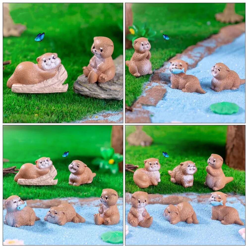 Фигурки Выдр Из Полимерной Глины, Мини Дизайн, 7шт