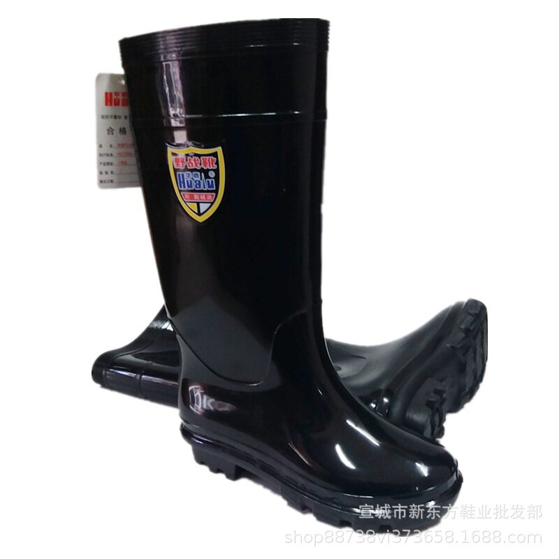 Мужские высокие резиновые сапоги Hualu, новый материал, водонепроницаемые, с толстой подошвой, черные, для рыбалки, водные туфли