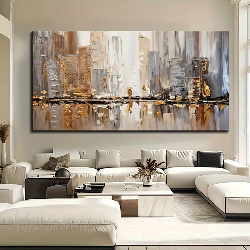 Абстрактная картина на холсте 70x140 см, без рамы