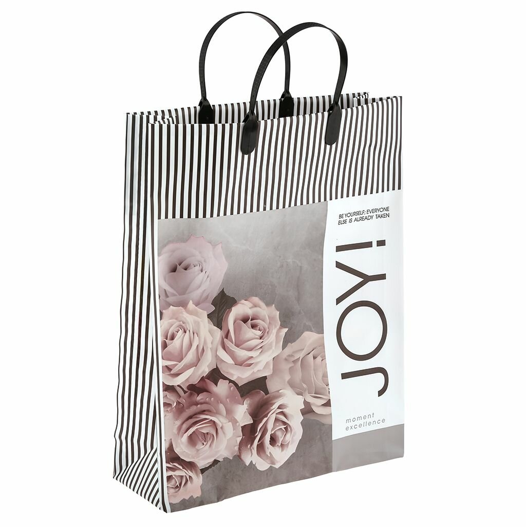Пакет подарочный Домашняя Мода мягкий пластик с пластиковой ручкой, 30х40 см, "Момент", 150 мкм, ламинированный
