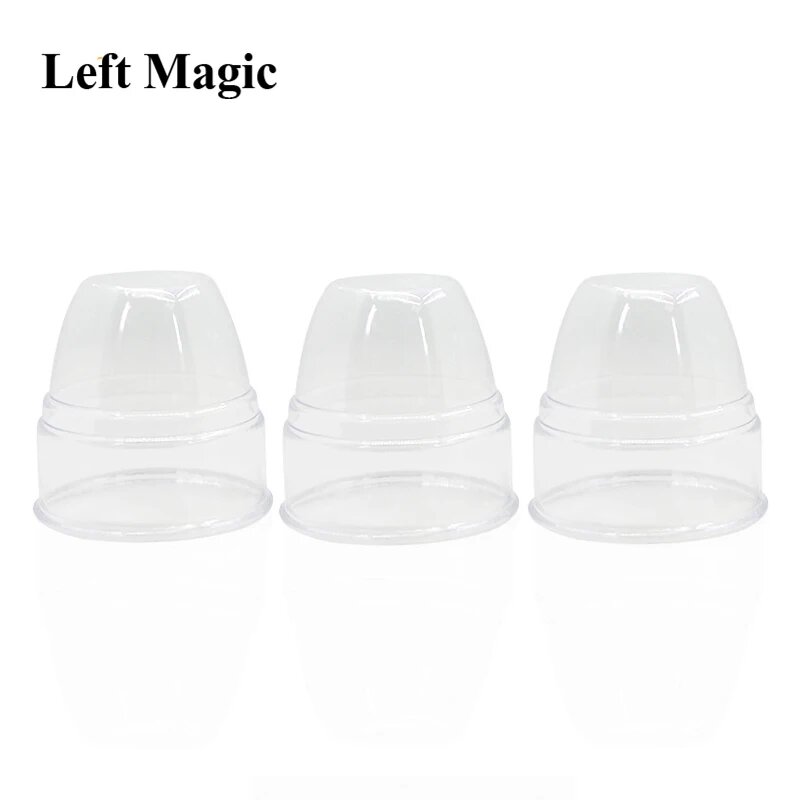 Прозрачные три чашки для фокусов Left Magic