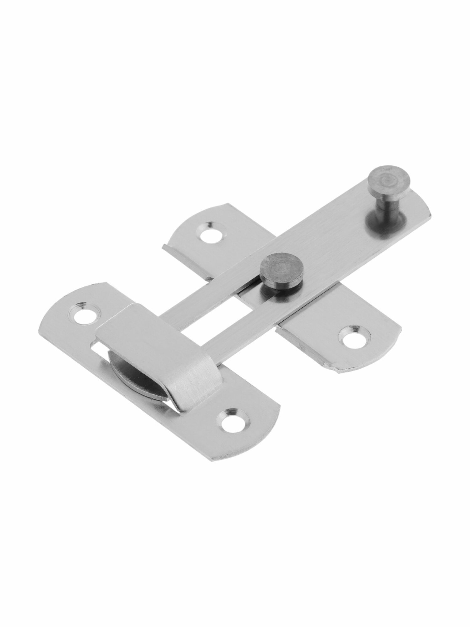 Шпингалет накладной прямой, 100 мм, цвет хром, тип задвижки: гаражная