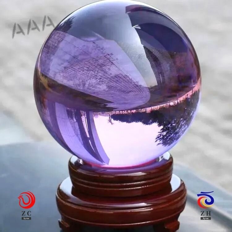 Магический фиолетовый хрустальный шар, гадание, ритуал, с подставкой14
