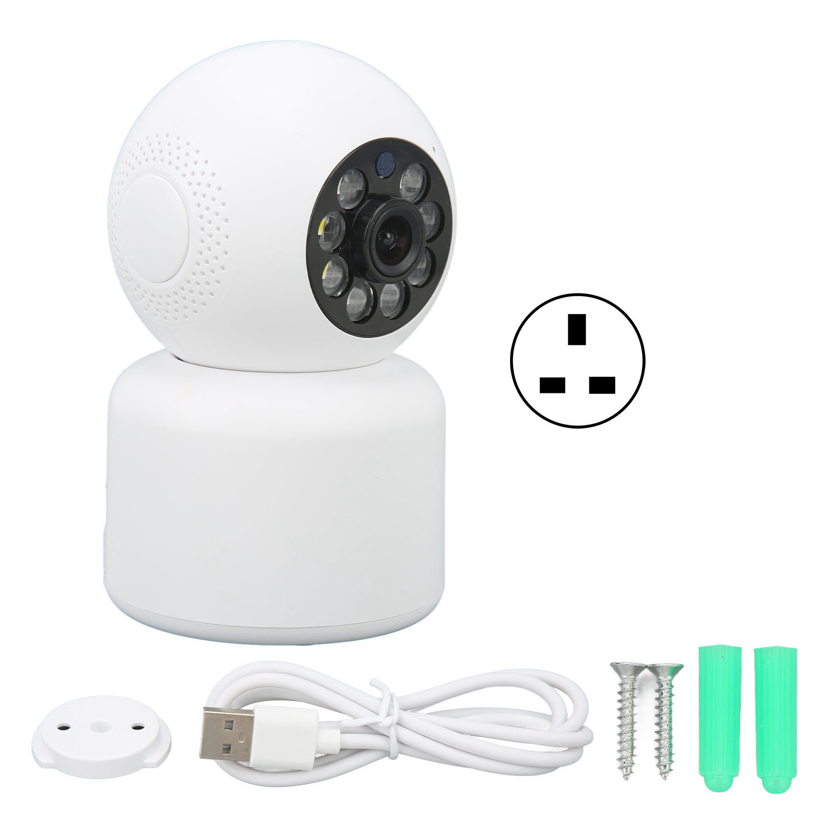 Умная комнатная камера 5G HD, камера для домашних животных, беспроводная 2-сторонняя аудиосвязь, инфракрасное ночное видение, PTZ, обнаружение движения для дома, британская вилка