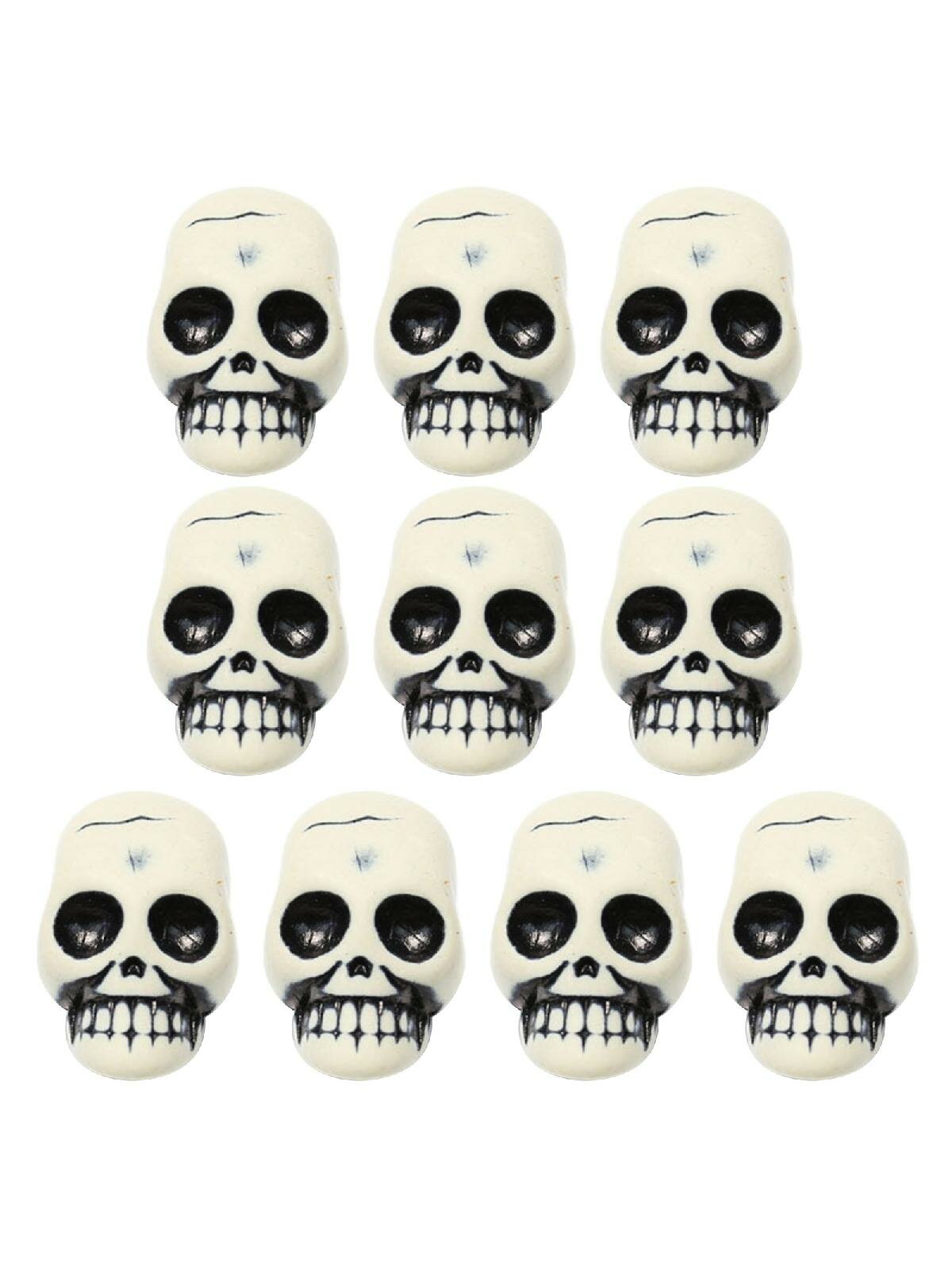 Украшения для вечеринки с привидениями из смолы мини-черепа, реквизит ужасов для стола
