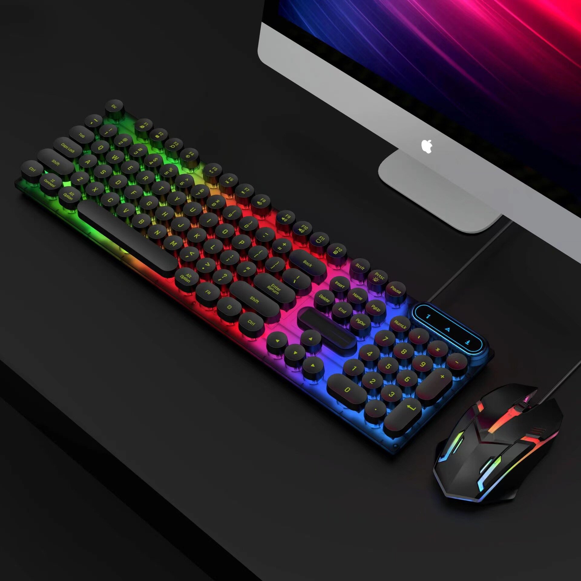 Shibadu D500 тяжелая подвеска keycap механический чувствовать игру светящаяся клавиатура мышь компьютерная клавиатура ****шь набор