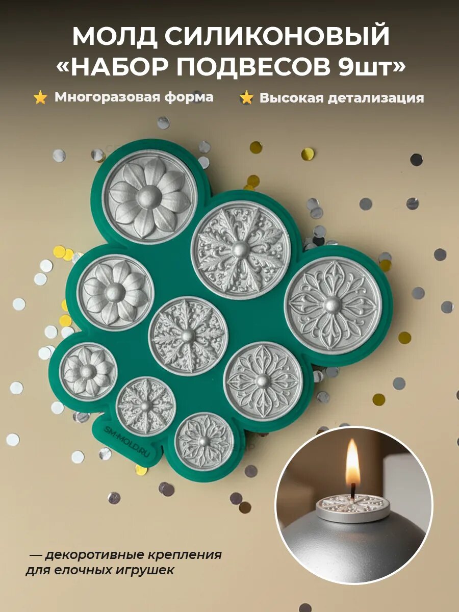 Силиконовый молд подвесов для новогодних игрушек