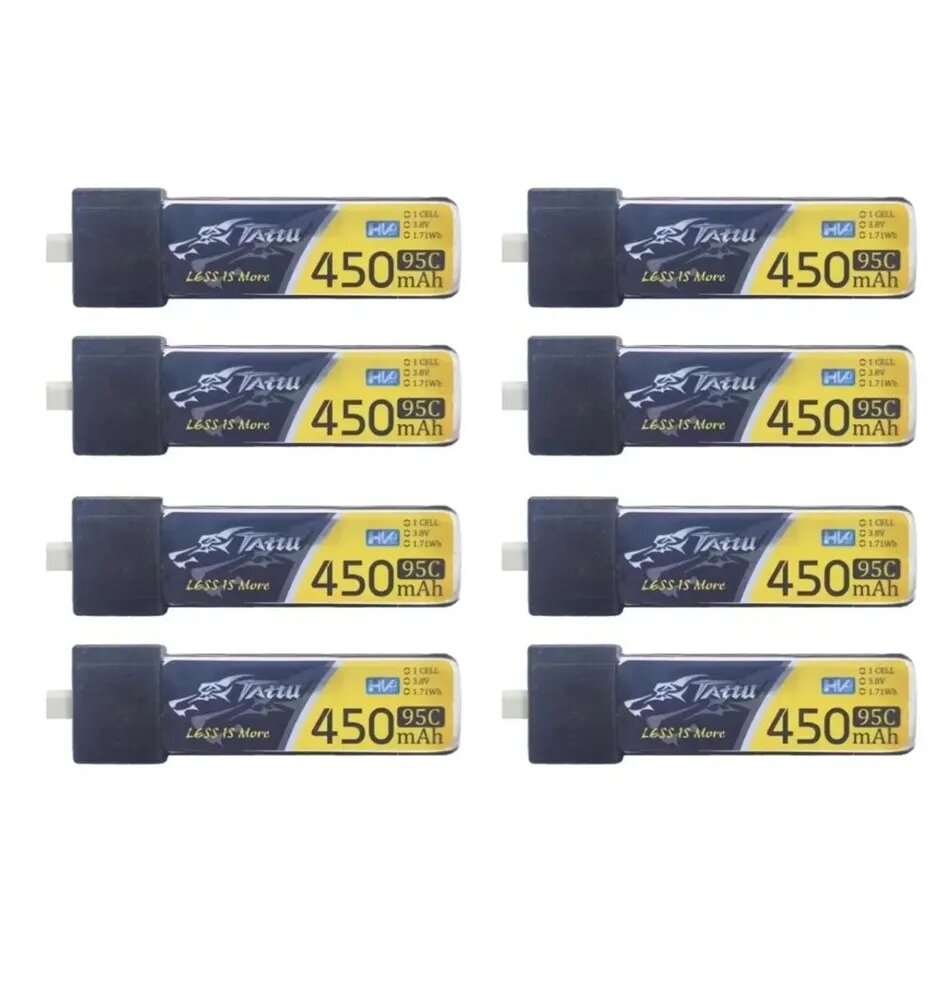 BT2.0 450MAH 1S 3.8V-95C Лития батарея, 8 шт.