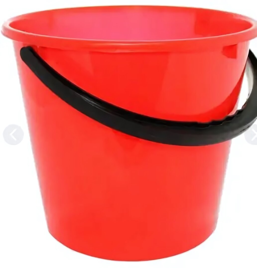 Ведро садовое 10 л, красное, пластик, с ручкой, для воды, ягод, овощей
