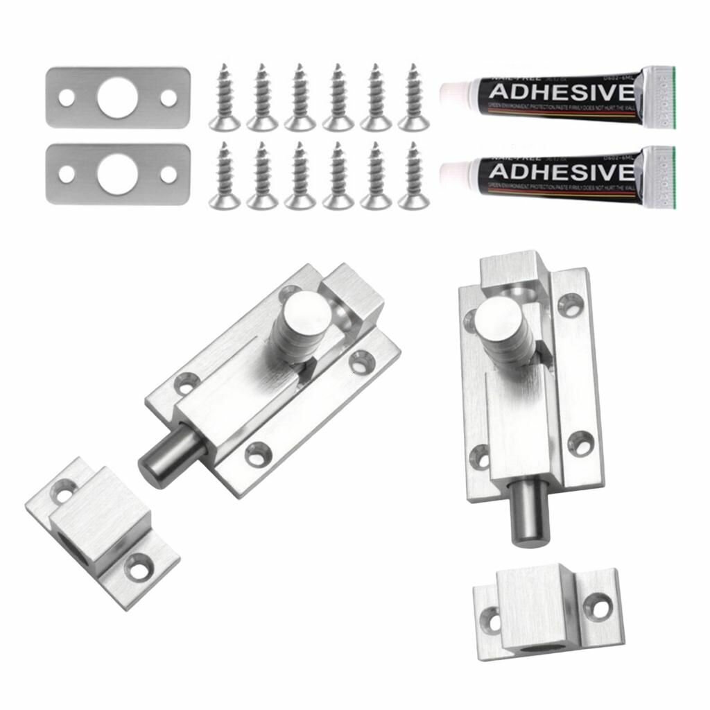 Тяжелый тип, нержавеющая сталь, устойчивый к ржавчине дверной болт, задвижки для шкафа, усиленные, для безопасности дома, хранение, - 2-дюймовый элегантный серебристый