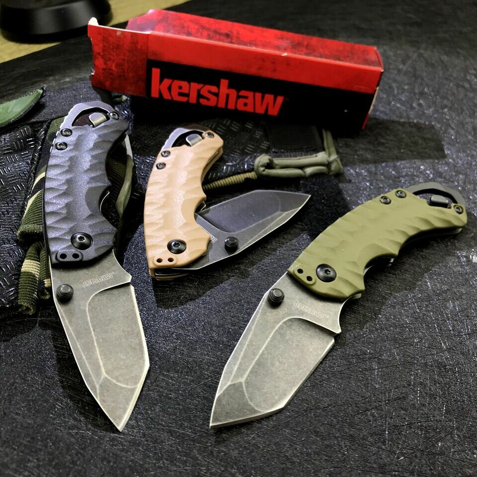 Kershaw Shuffle II 8750 Ручной мини складной охотничий нож Blackwash Tanto Plain Edge лезвие 8Cr13MoV Тактические ножи для выживания EDC