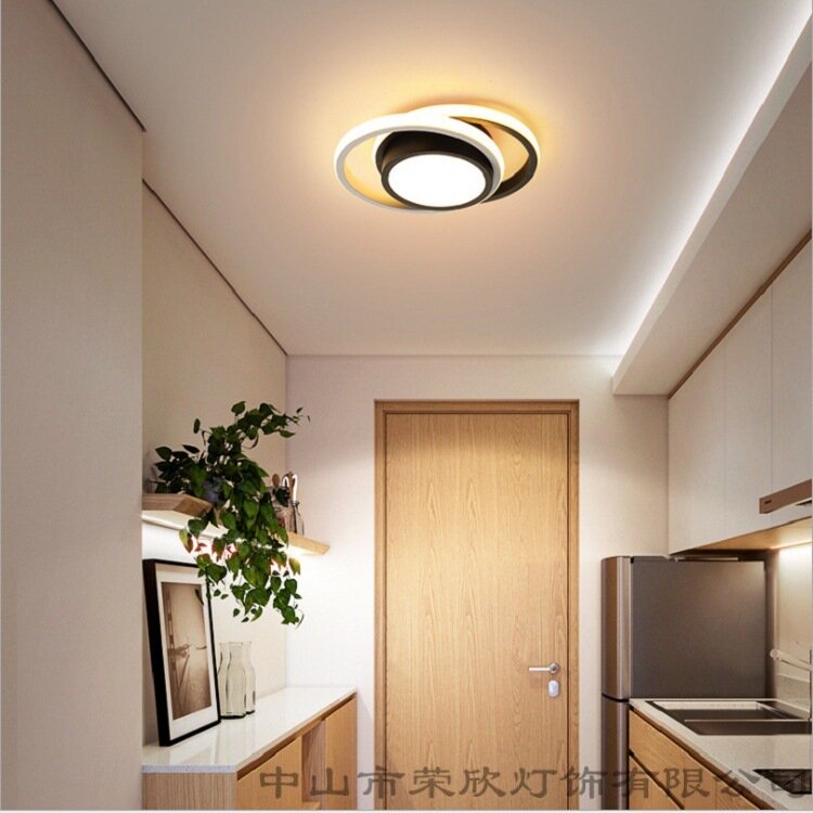 Светодиодная люстра для коридора, прихожей, балкона, ванных комнат, потолочная, скандинавский стиль, простой, современный, креативный, круглая, 27 см, теплый свет