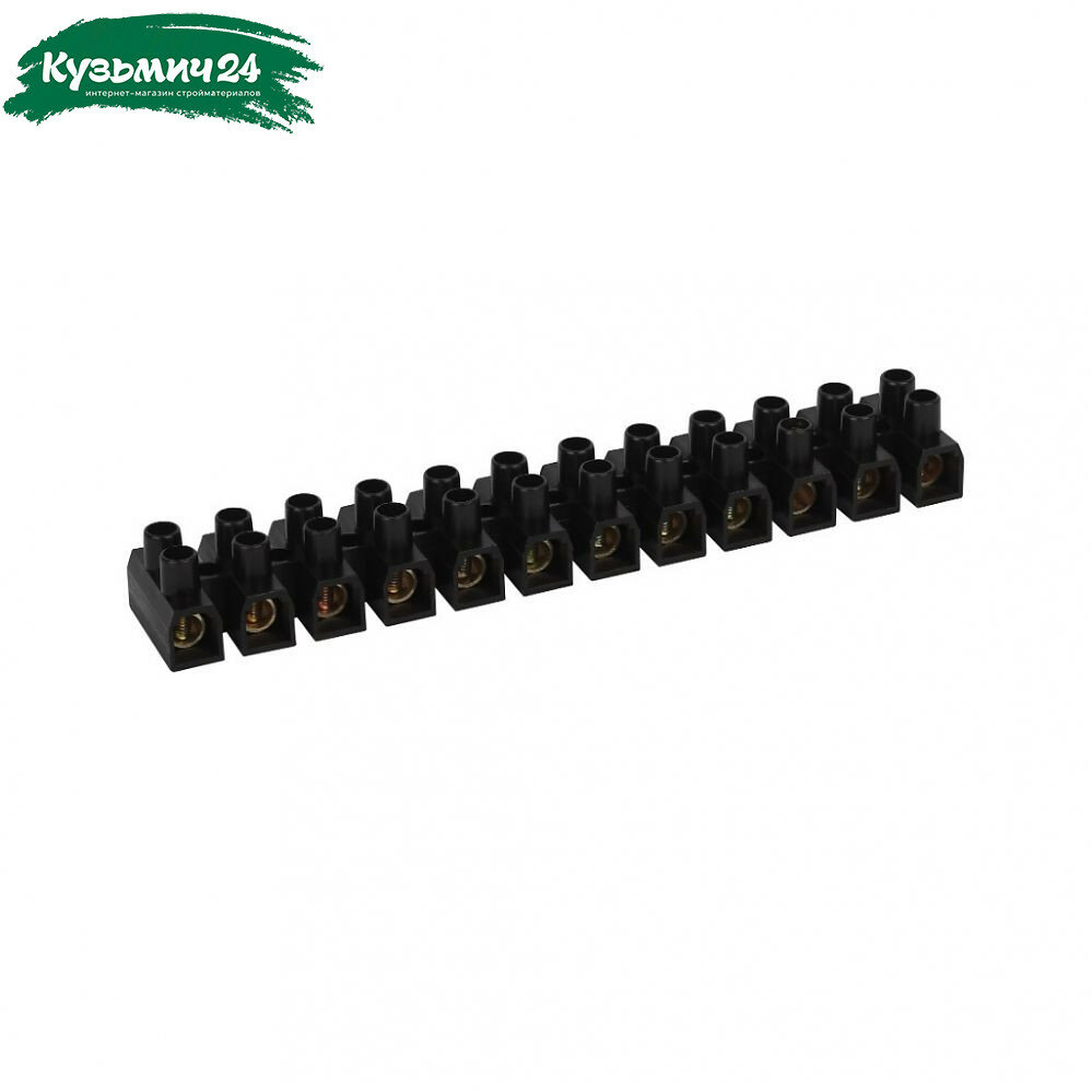 Зажим винтовой Эра NO-225-516, Б0068063, изолированный ЗВИ-нг, 60А, 4.0-25 кв. мм, 12 пар, чёрный