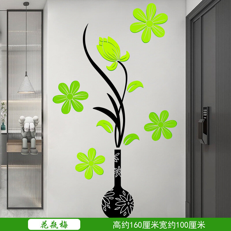 Ins украшение стены самоклеящийся зеленый лист поплавок съемный гостиная диван стена фон стикер стены украшение спальни