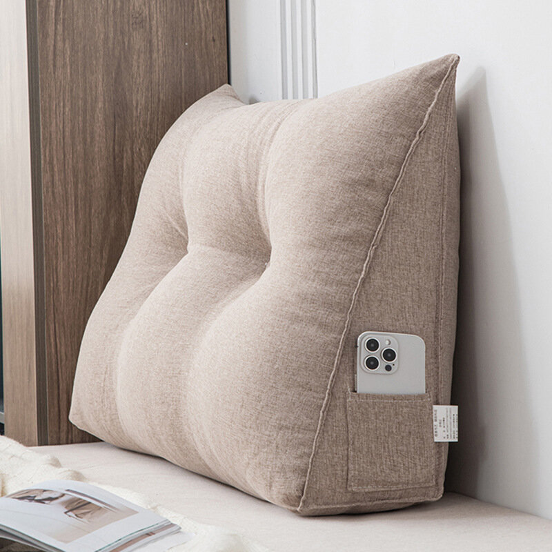Треугольная подушка-спинка для кровати 2025: эргономичная подушка для изголовья, съемный чехол, мягкая поддержка спины для дивана и спальни (индивидуальный размер)