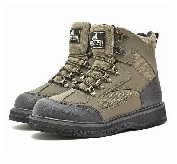 Ботинки Nordman Wade на шнурках с резиновой подошвой для вейдерсов (черный/зеленый) р.46/47