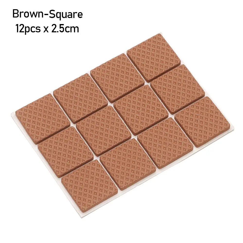 Коричневые самоклеящиеся подкладки Square-12pcs x 2.5cm