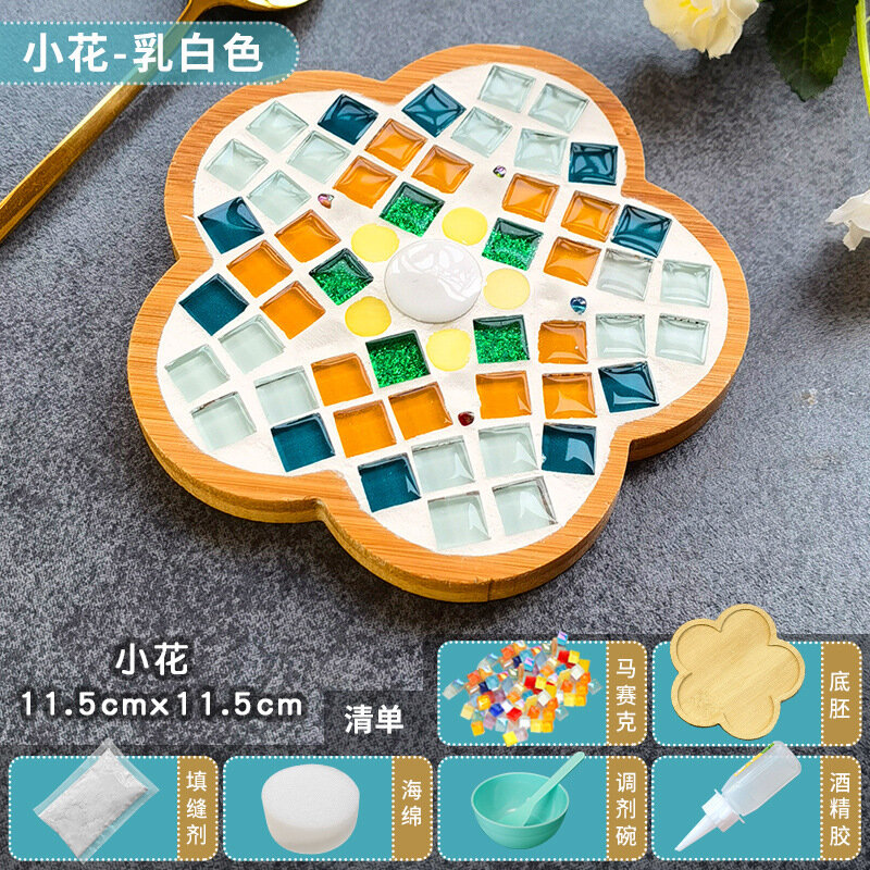 Набор материалов для мозаичных подставок своими руками, ручная работа, креативный коврик для горшка, квадратная пэчворк, детский сад, родитель-ребенок, бамбук