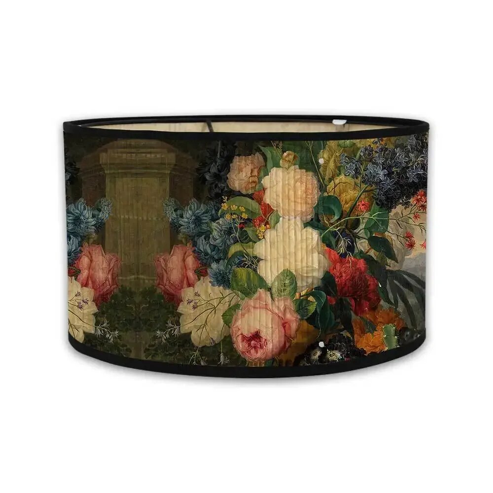 Бамбуковый абажур с рисунком птиц 029