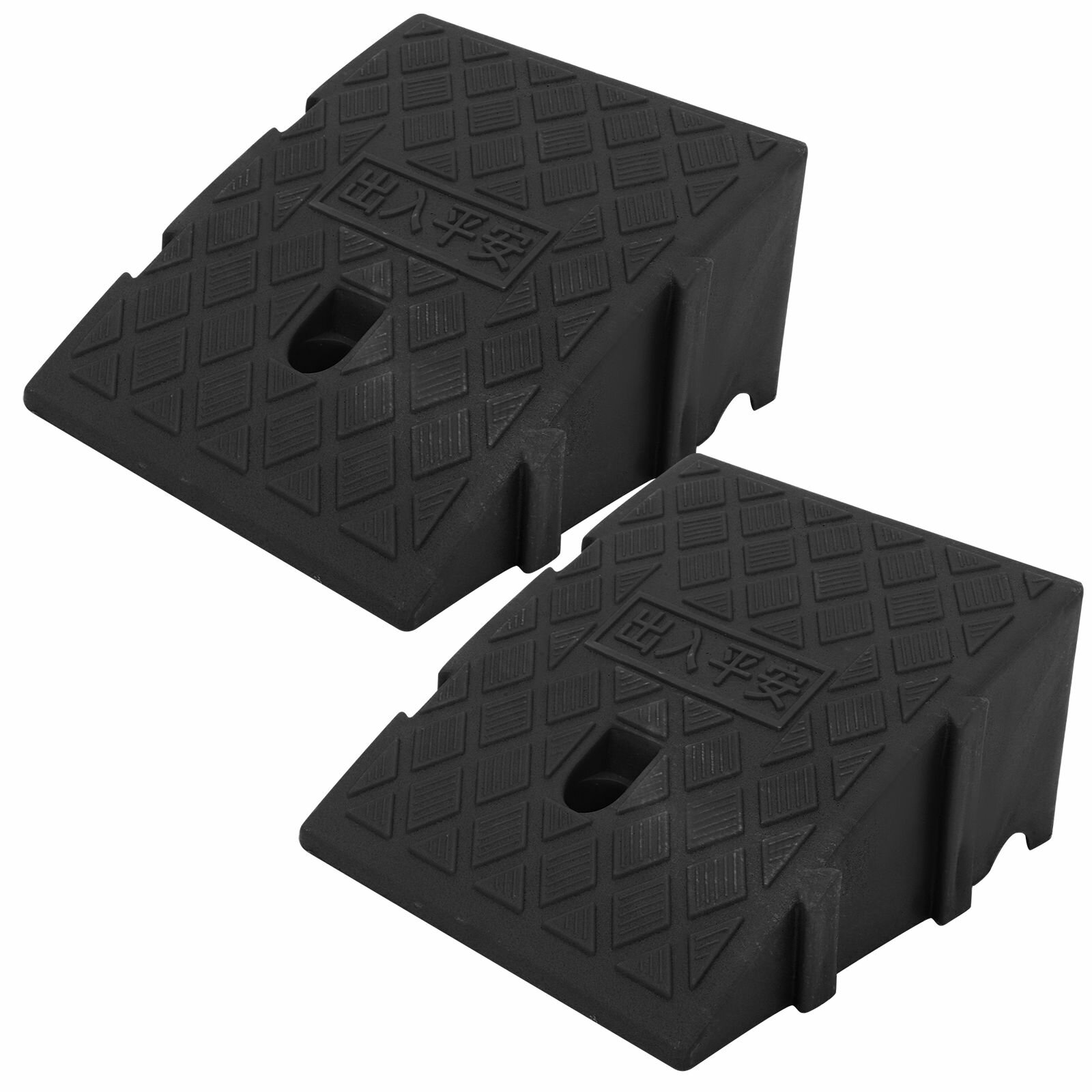 Набор из 2 черных пандусов из пп для автомобиля и инвалидной коляски