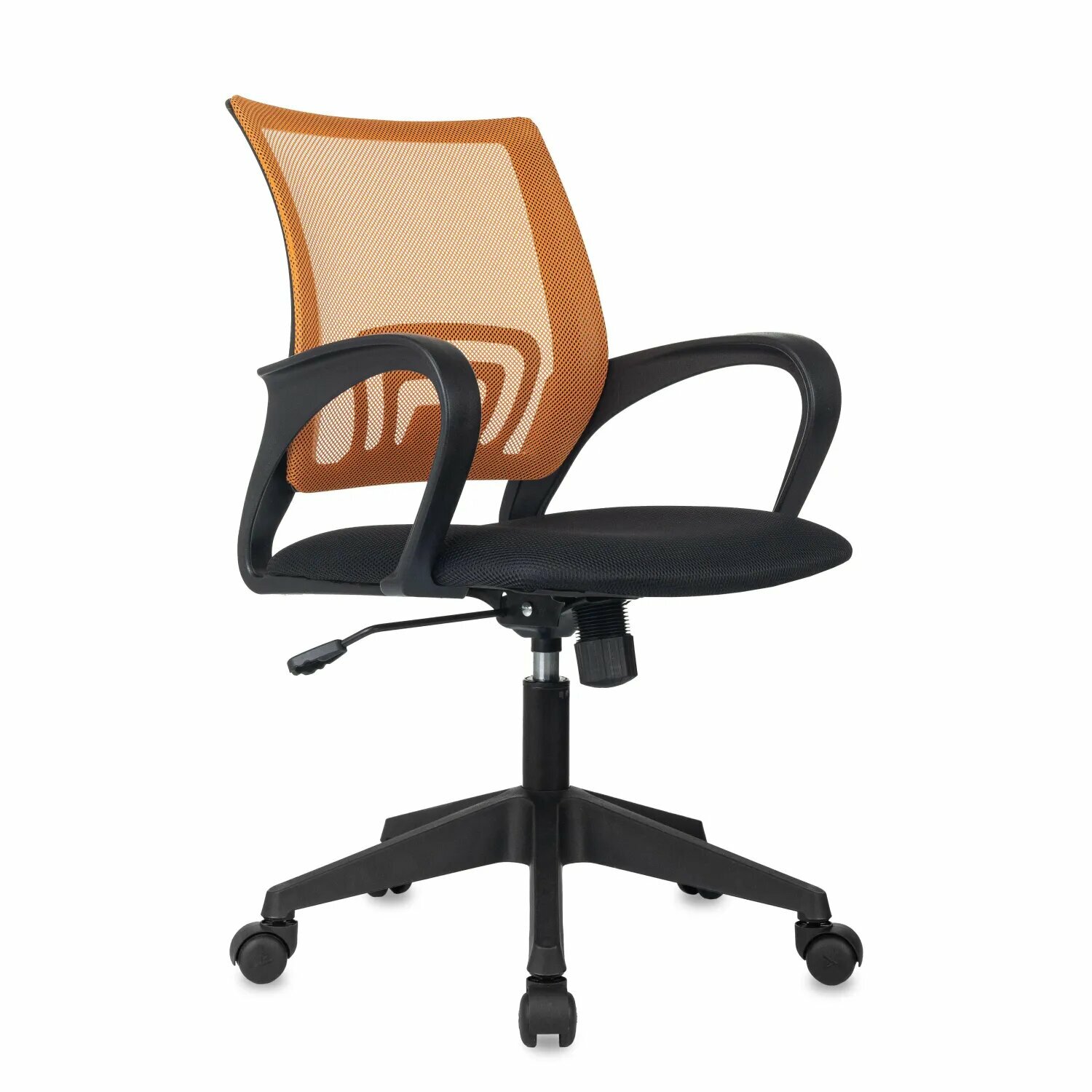 Кресло БР Комус Мебель EChair-396 сетка/ткань, оранжевый/черный, пластик