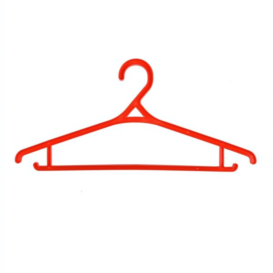 Вешалка-плечики для костюмов, размер 46-48, разноцветный принт, пластик, с нижней планкой