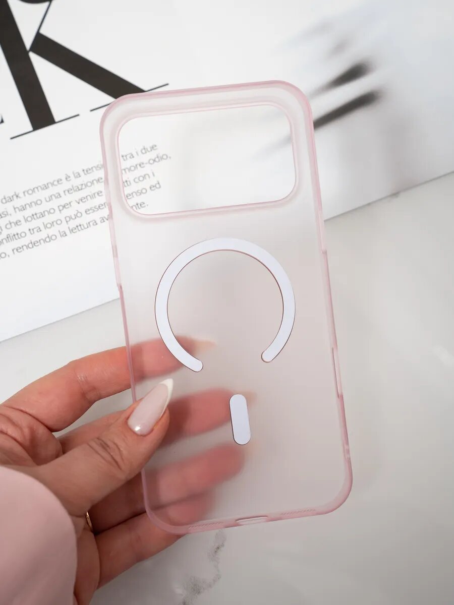 Чехол О'кейси, MagSafe, для iPhone 17 Pro Max, матовый, розовый — фото 1