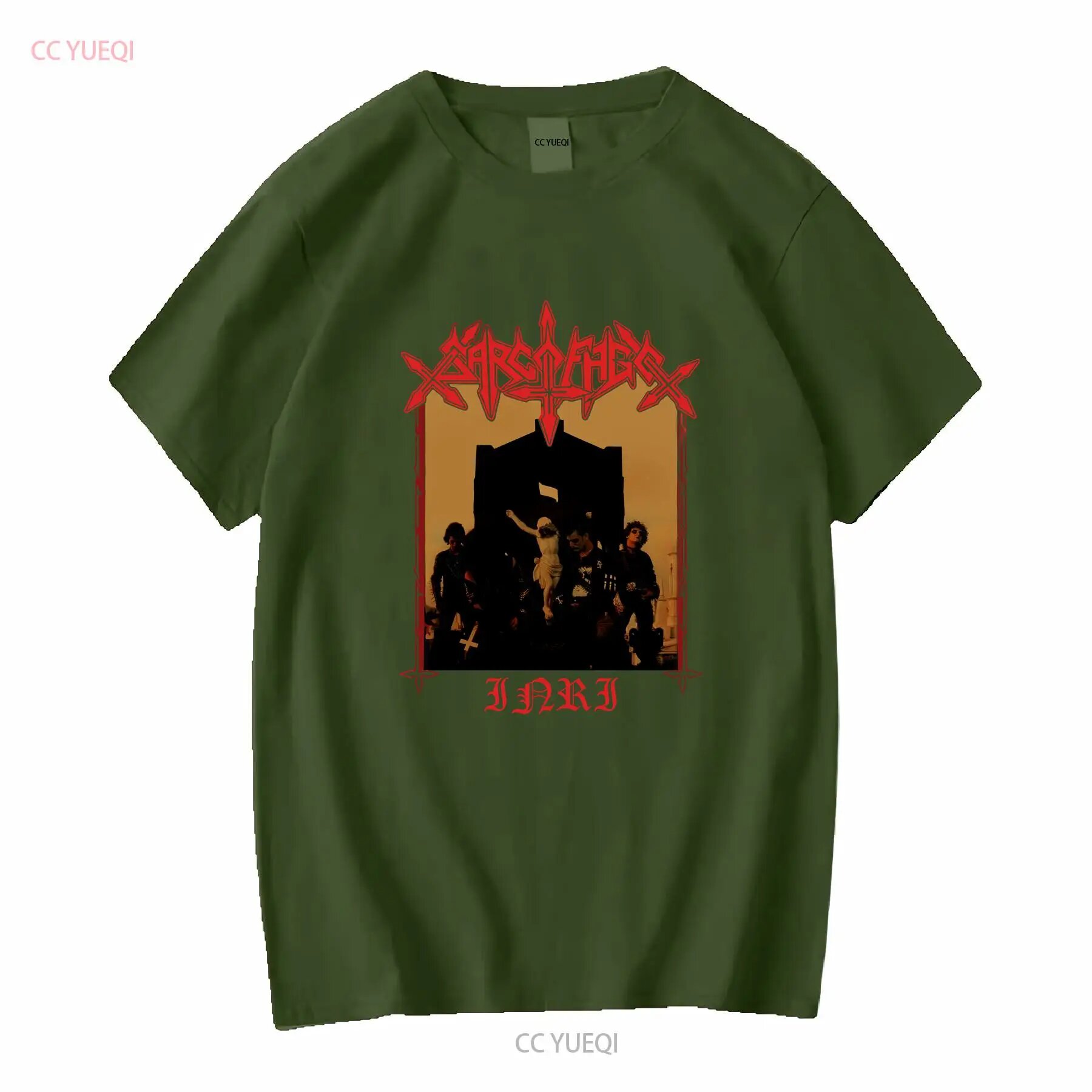 Футболка Sarcofago I N R S XXL, официальная группа, винтажная стираная уличная одежда, дышащий домашний топ для повседневной носки, стильный повседневный стиль