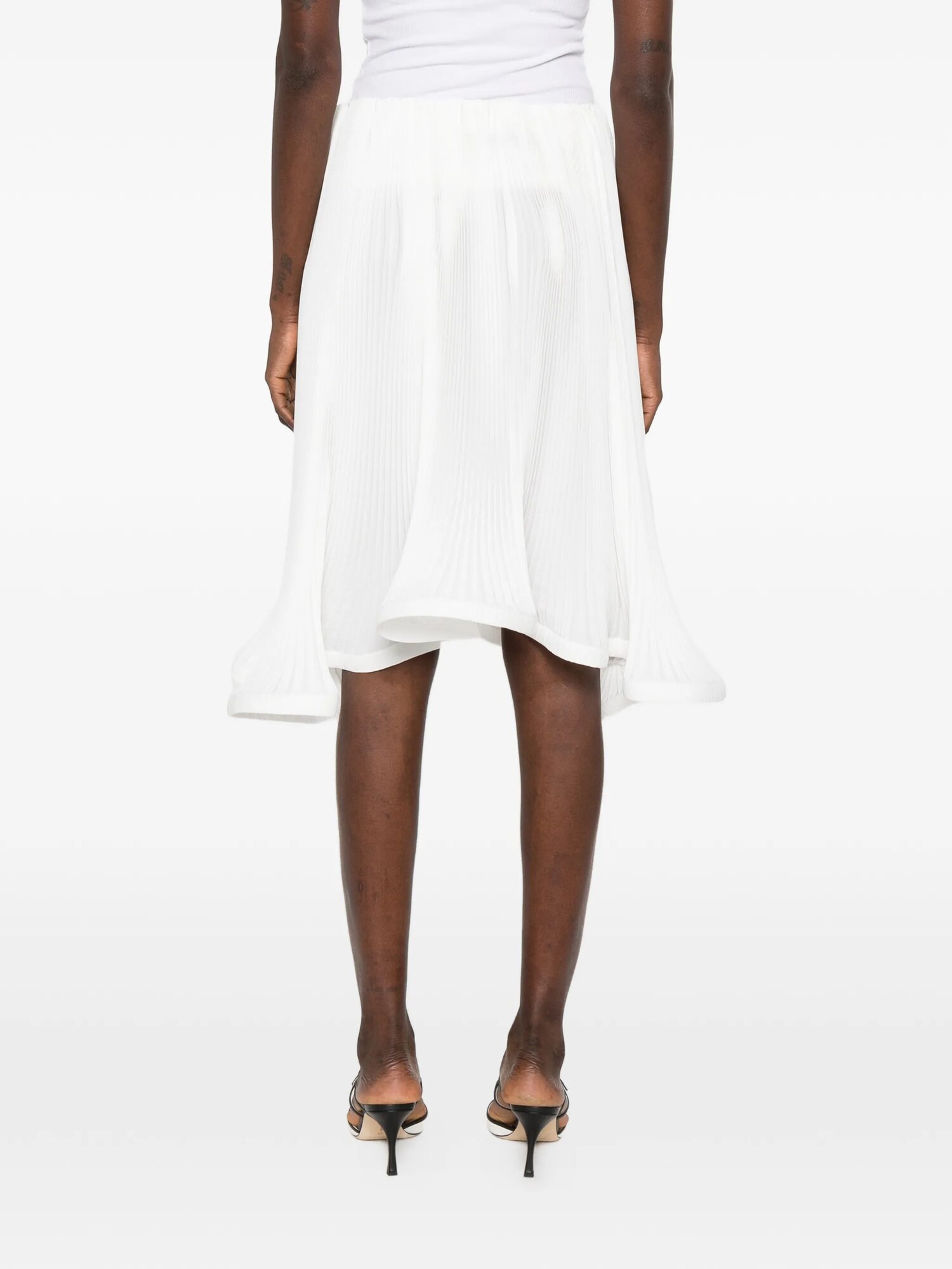 Юбка ROWEN ROSE Pleated midi skirt, размер 34, бежевый/белый — фото 1