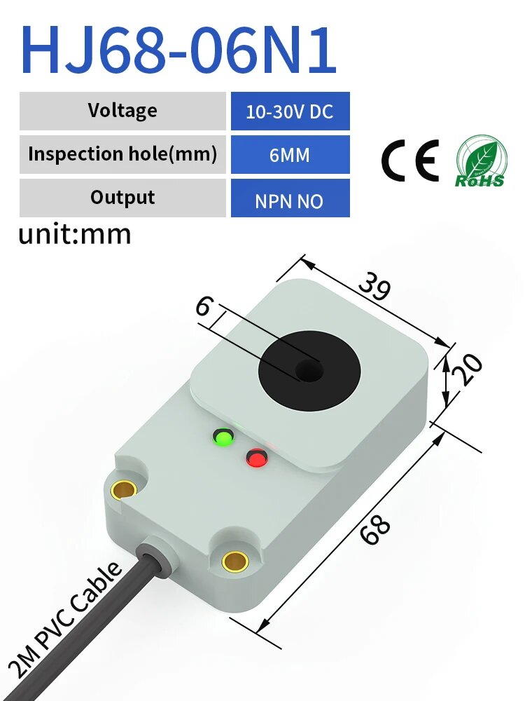 GTRIC датчик приближения HJ68-03N1 6MM NPN NO