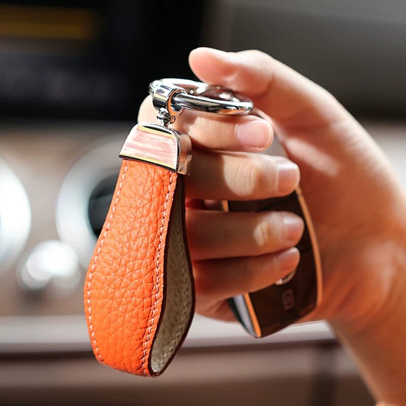 Брелок для ключей от машины для мужчин, высококачественный брелок-подвеска в форме подковы, кожаный брелок для ключей
