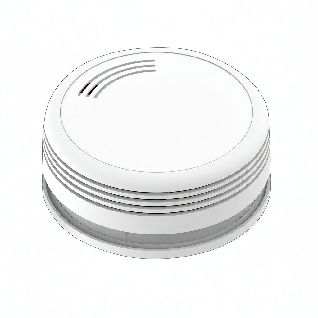 Детектор дыма TUYA APP Push Massage Smoke Sensor Highly Sensitive Alarm Fire for Home Alarm System, White, ABS, DC9V, 107*48mm, 1 шт.