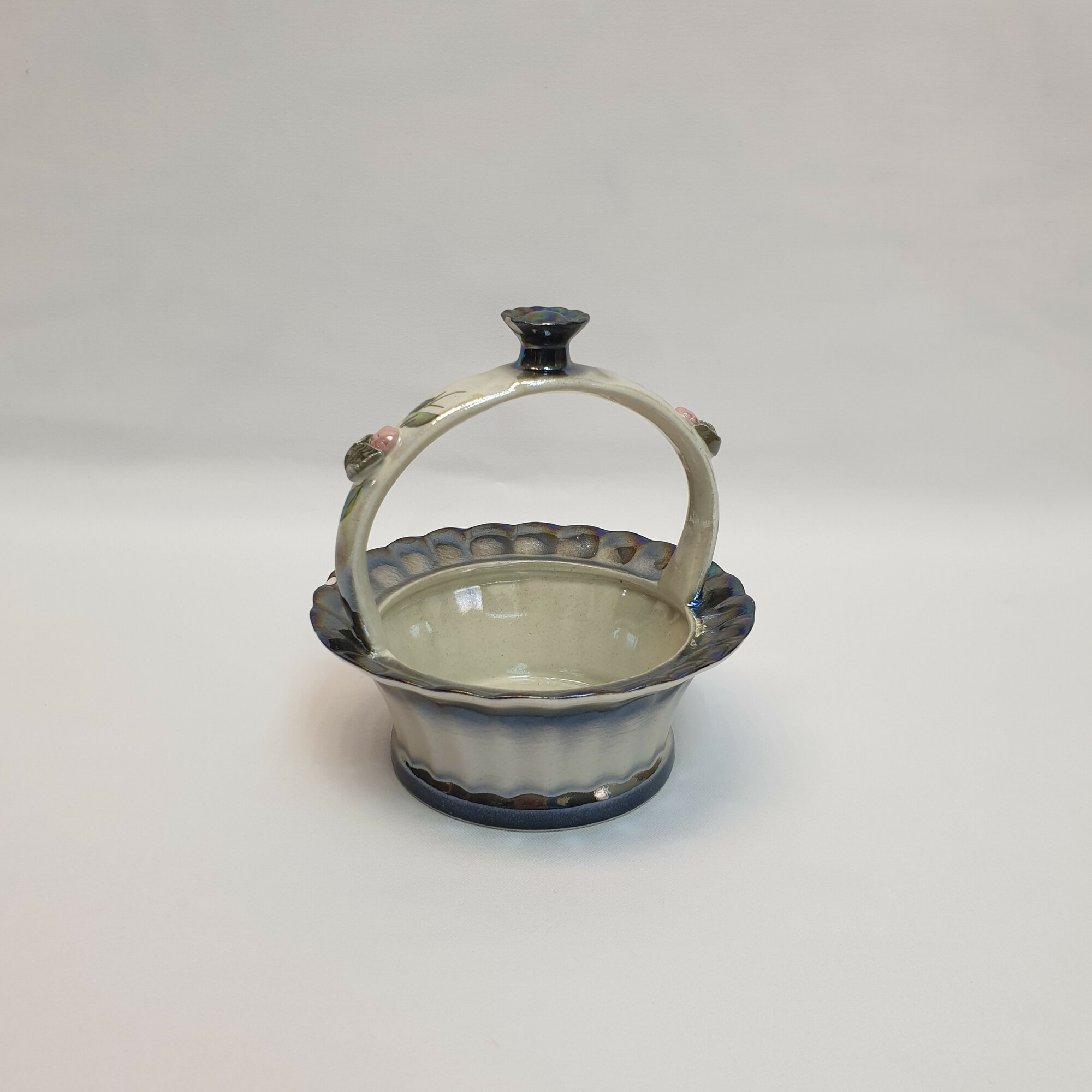 Ваза, керамика лепнина 15 см, сколы, винтаж СССР