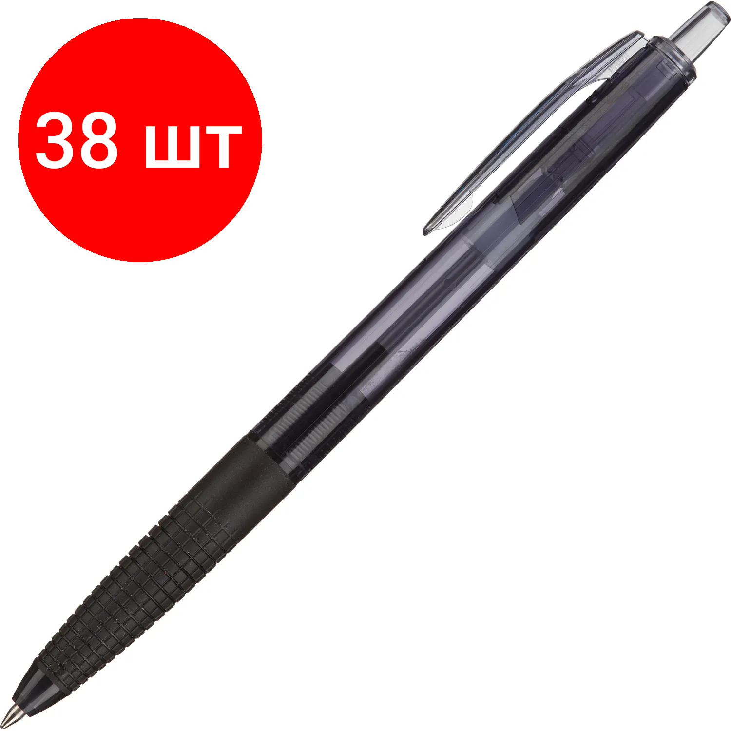 Комплект 38 штук, Ручка шариковая автомат. PILOTSuperGrip BPGG-8R-F-Bрез. манж. чер0.22мм