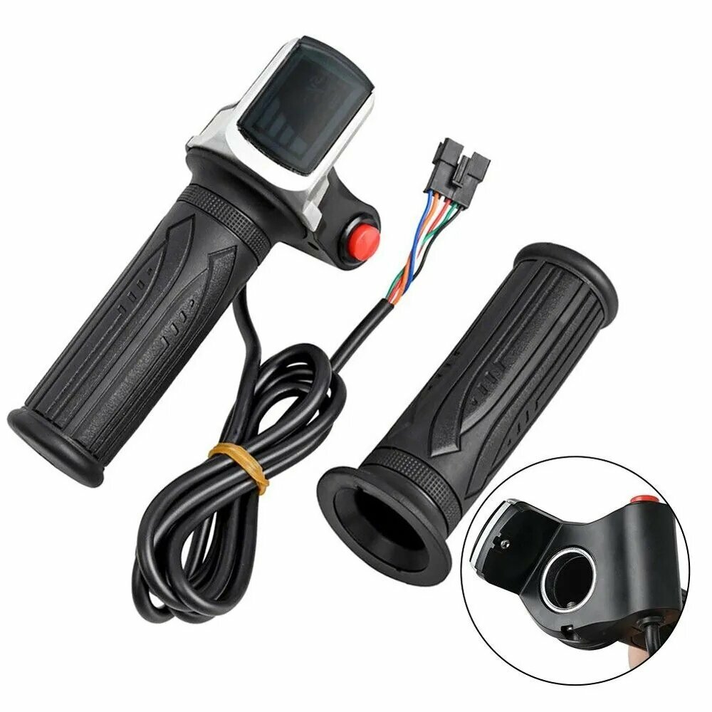 36 В E-Bike Throttle Electric Scooter Bicycle Grip Руль LED Display