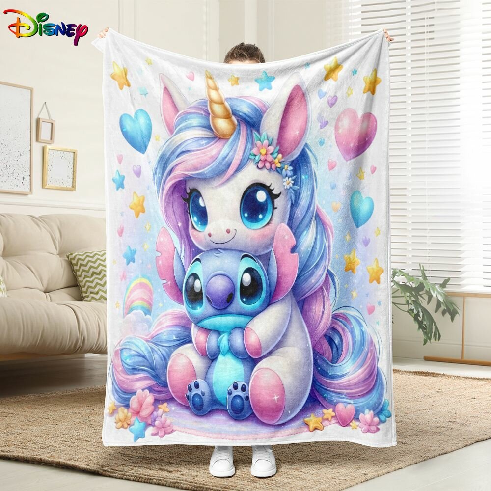 Мягкое фланелевое одеяло с единорогом Disney Stitch