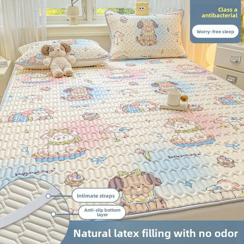 Latex охлаждающая кроватная матрасная накладка комплект с мягкой тканью и наволочками для спальни комфорт стиль b 150x200cm