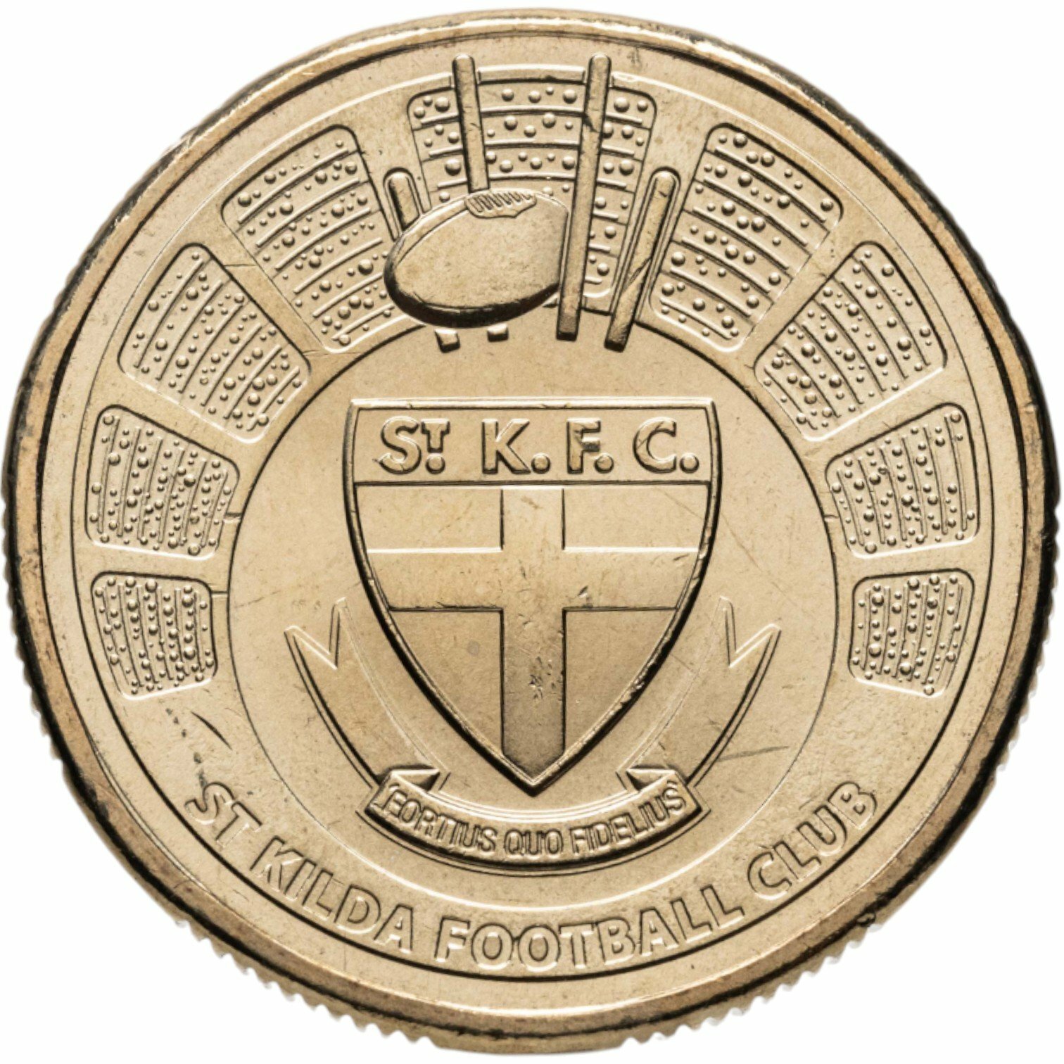 Австралия 1 доллар dollar 2024 "Австралийская футбольная лига - St Kilda Saints", Алюминиевая бронза, в сохранности UNC