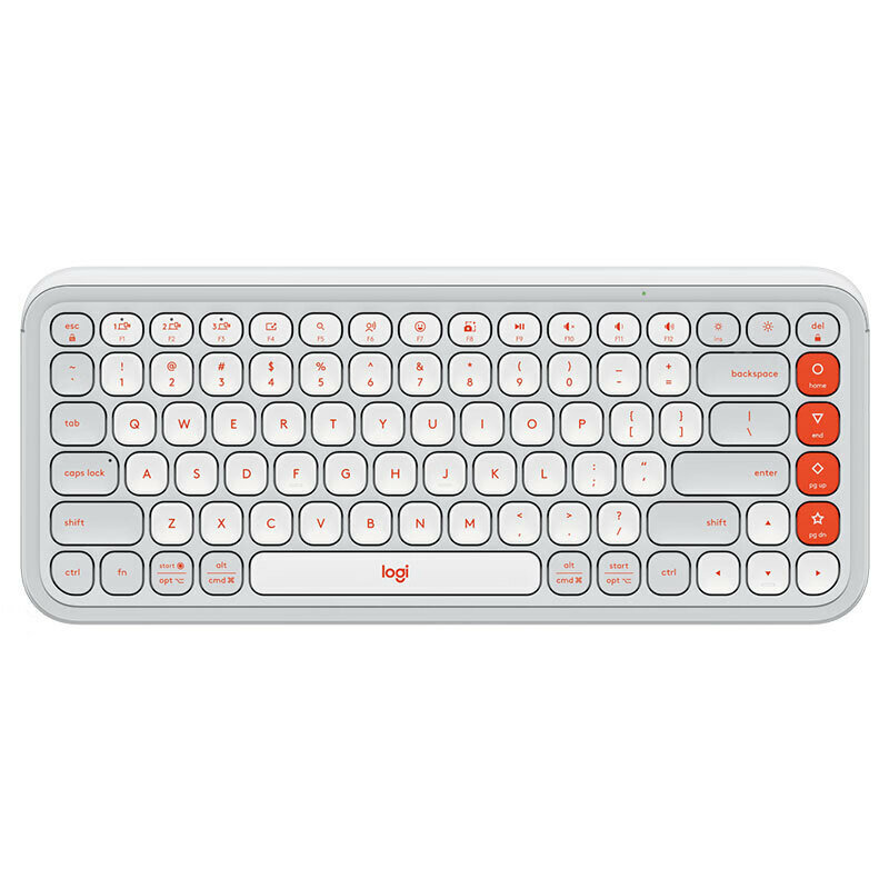 Logitech POP ICON KEYS Беспроводная Bluetooth Тихая ИИ Двойной режим Клавиатура и Мышь Комбо в Белом