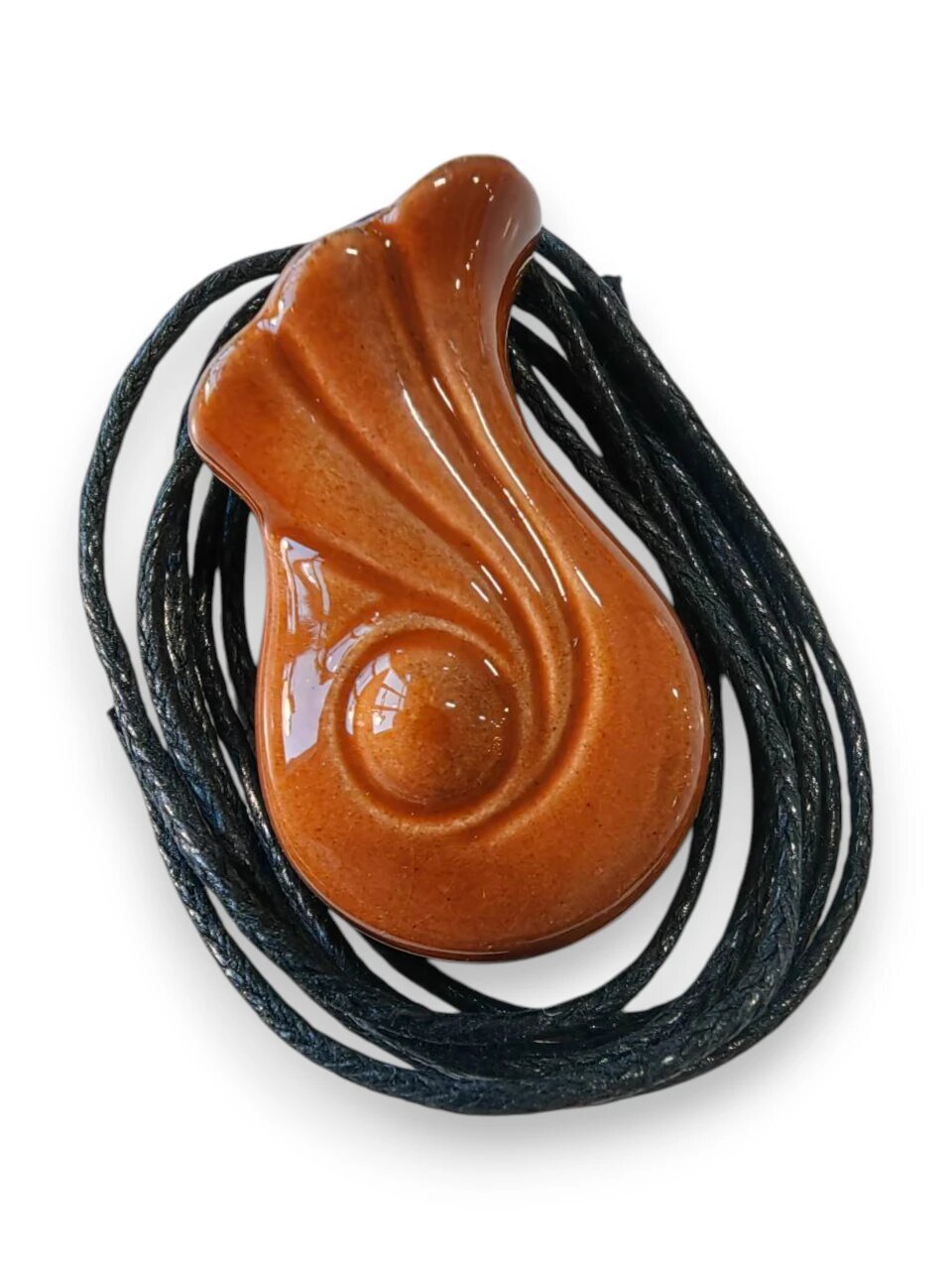 Аромакулон керамический со шнурком завиток, коричневый, 1 шт.