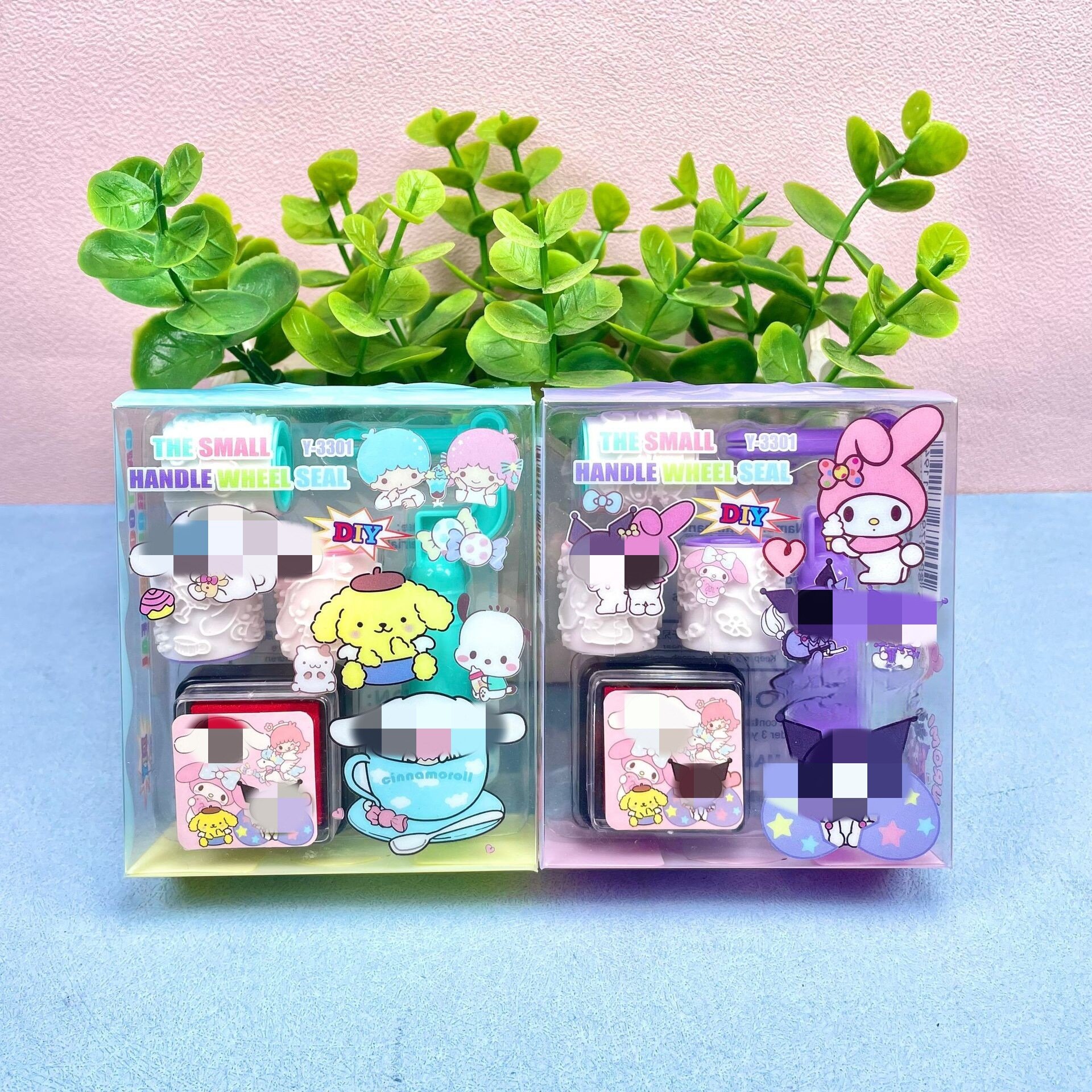 Набор штемпелей с ручкой для детей, мультяшные роликовые штампы, чернильная подушка, подарок для начальной школы и детского сада, оптовая продажа игрушек