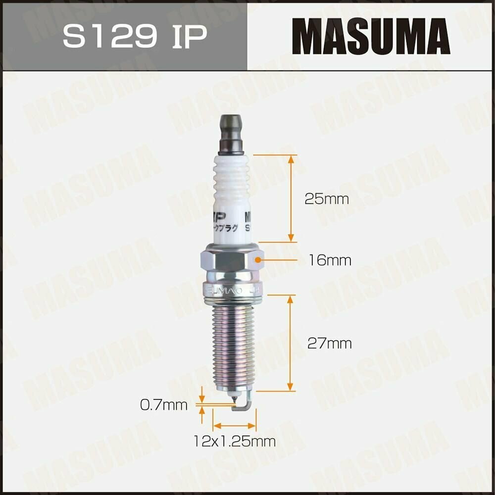 Свеча зажигания MASUMA IRIDIUM+PLATINUM (ILKR9Q7G) HYUNDAI i30 III 2016-2020, KIA CEED II 2015-2018, KIA CEED III 2018-2025, KIA PROCEED (CEED) 2018-2025 18868-08115 S129IP