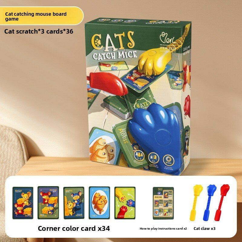 Пластиковая головоломка для детей с интерактивными котами ловящими мышей стратегическая игра для дошкольников
