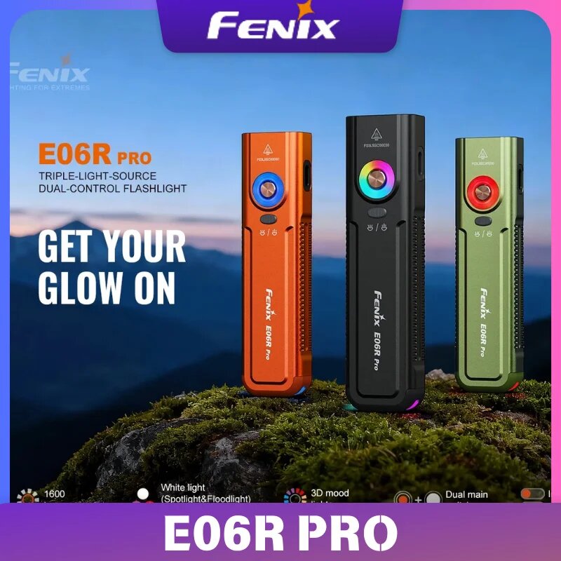 Фонарь Fenix E06R Pro 1600 люмен Оранжевый, Orange — фото 1