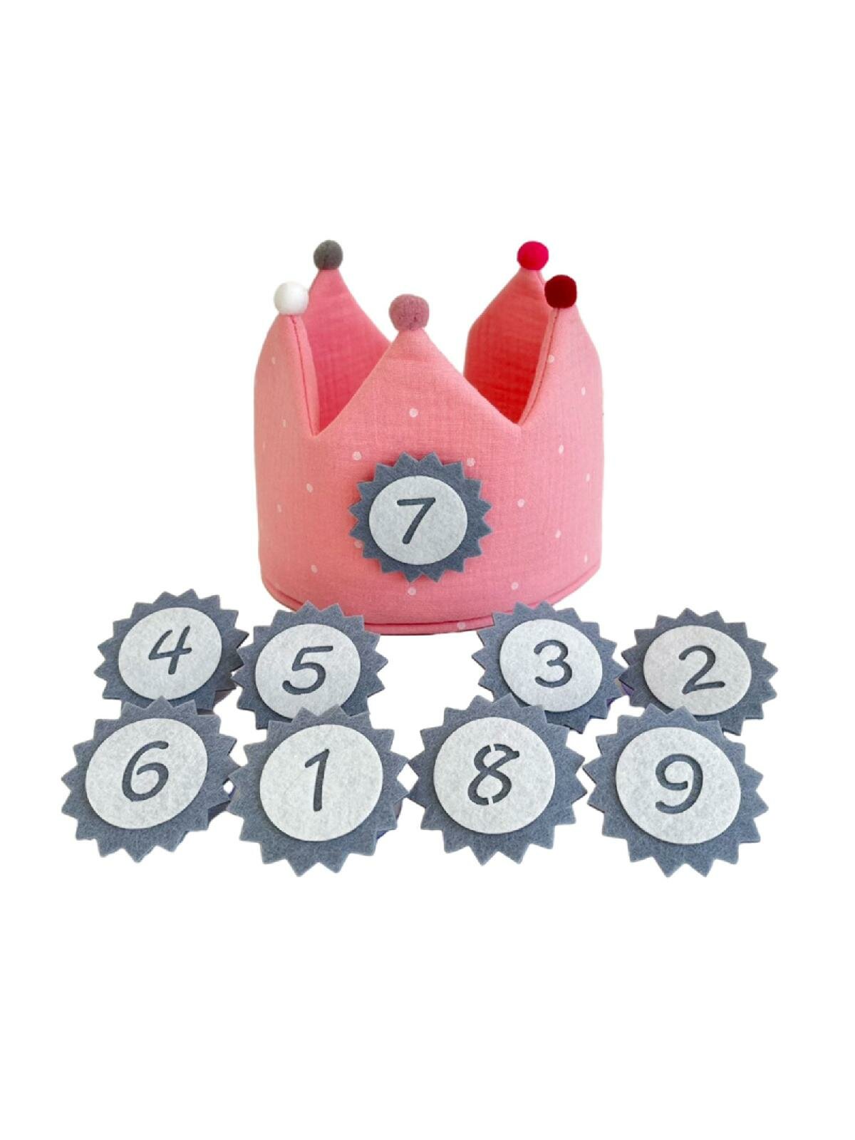 Реквизит для фотосъемки для детей, Хлопковая корона с номером, украшение на День рождения