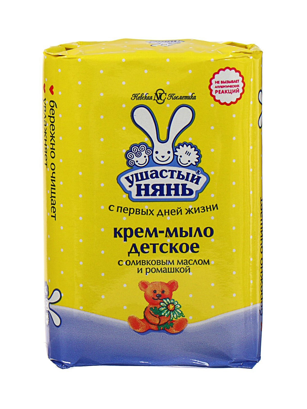 Крем-мыло туалетное детское Ушастый нянь, с экстрактом ромашки, 90г